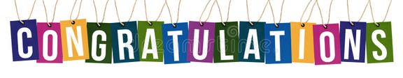Congratulations Text on Multi Color Tags Stock Photo - Image of sign ...