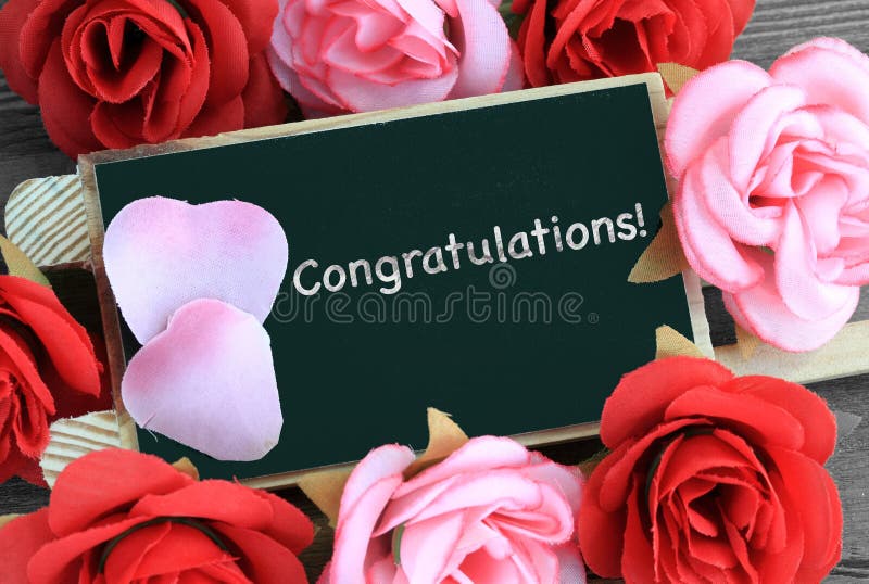 Congratulations, Text on a Signboard Stock Image - Image of calligraphy ...