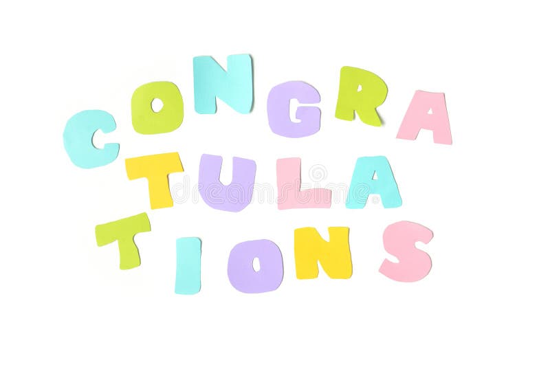 Congratulations Text on White Background Stock Photo - Image of text ...