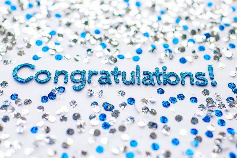 Congratulations Text on a White Background with Silver Dots Stock ...