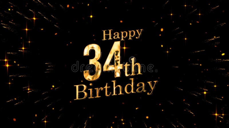 Congratulations on the 34th Birthday with Fireworks, Happy Birthday ...