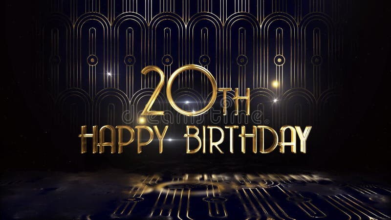 Congratulations on the 20th Birthday in Luxury Gold Style, Awarding ...
