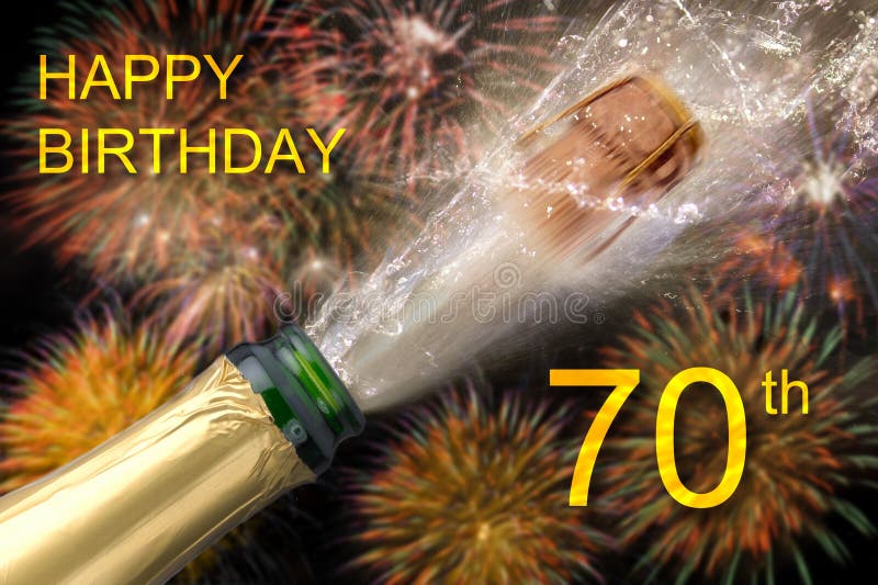 Happy Congratulations To the 70th Birthday Stock Photo - Image of ...