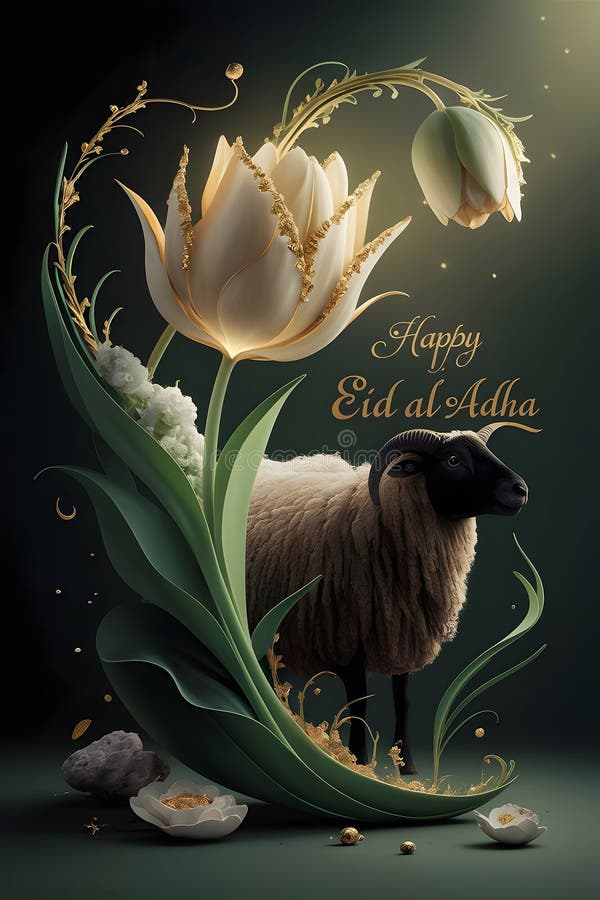 Congratulations To Eid Al-Adha Stock Illustration - Illustration of ...