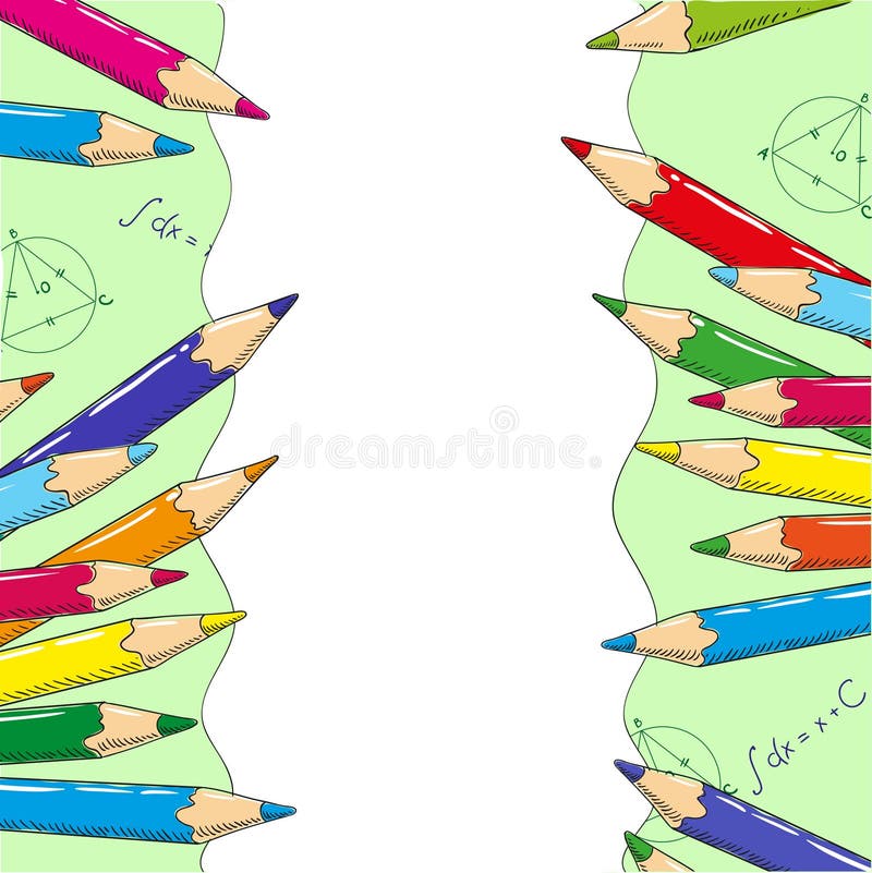 Congratulations To School Frame with Space for Text, Illustration Stock ...