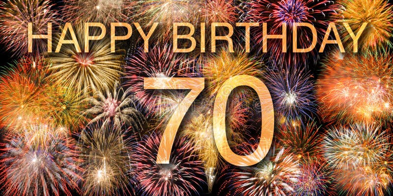 Congratulations To 70th Birthday with Fireworks Stock Illustration ...