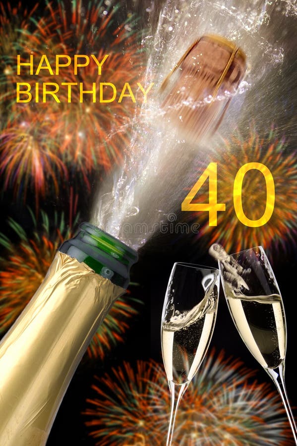 Happy Congratulations To the 40th Birthday Stock Photo - Image of card ...