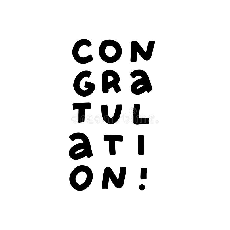 Congratulations Typography Lettering Decorative Type Greeting Card ...