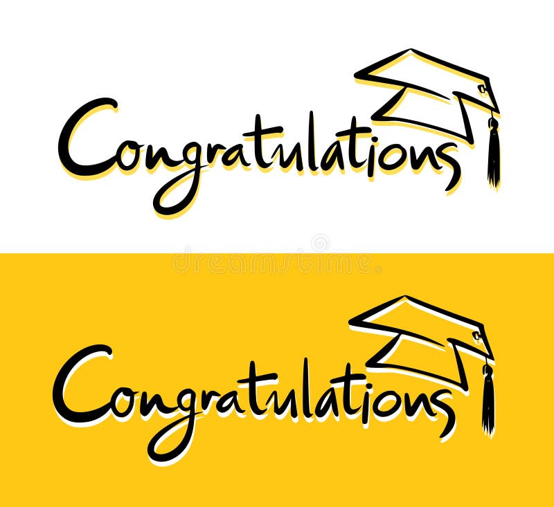 Congratulations Typography Handwritten Lettering Greeting Card Banner ...