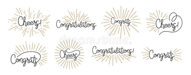 Congratulations Typography Lettering Script. Congratulation Business ...