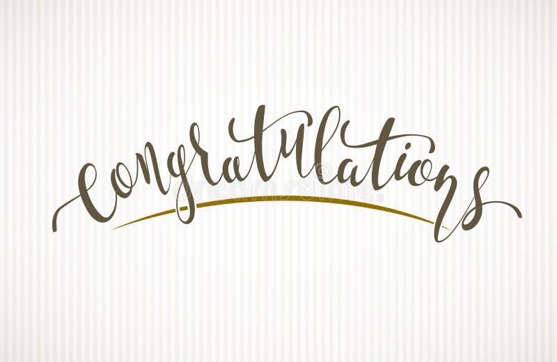 Congratulations Typography Lettering Decorative Text Card Design Stock ...