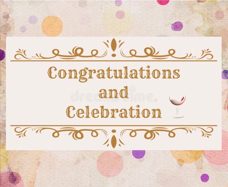 Congratulations Wishes and Celebration Card Stock Photo - Image of ...