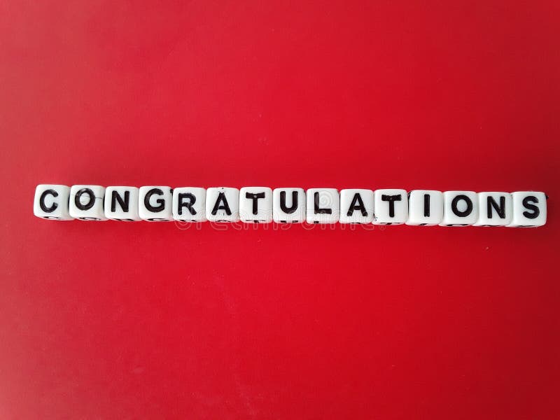 Congratulations Word White Blocks Red Background Stock Photos - Free ...