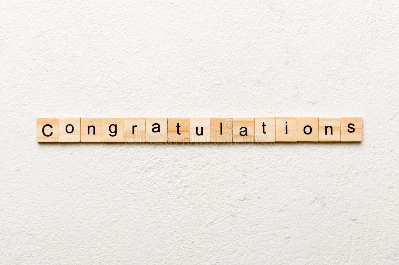 Congratulations Word on White Blocks on a Red Background Stock Image ...