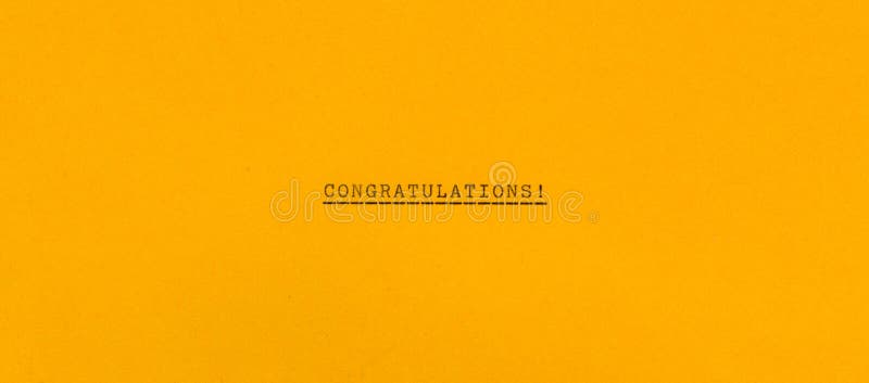 Congratulations! on Yellow Paper Stock Illustration - Illustration of ...