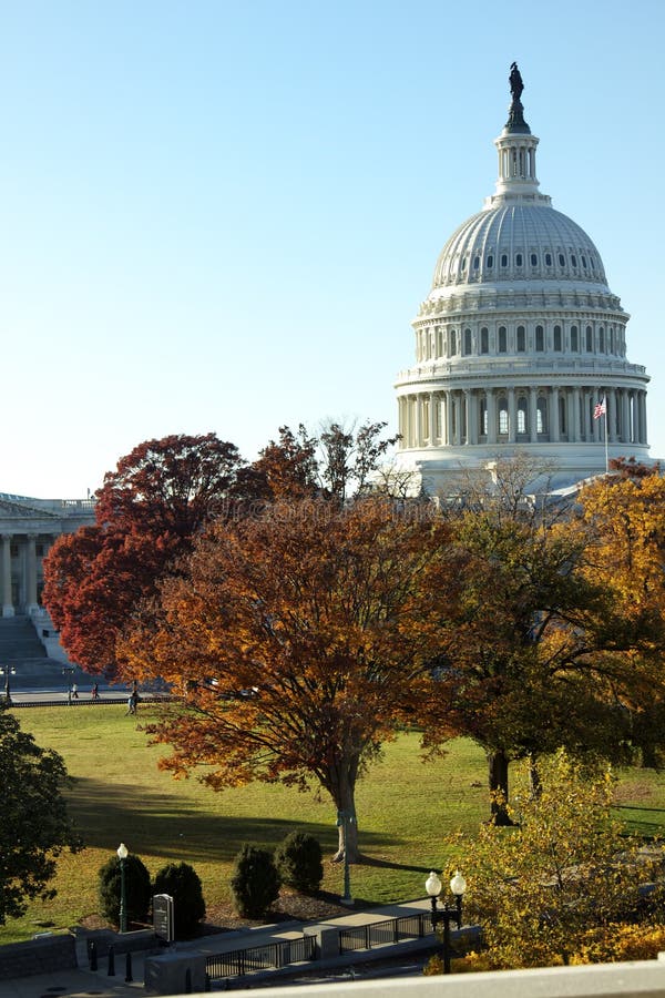 Congress Building with Fall Colors Stock Image - Image of american ...