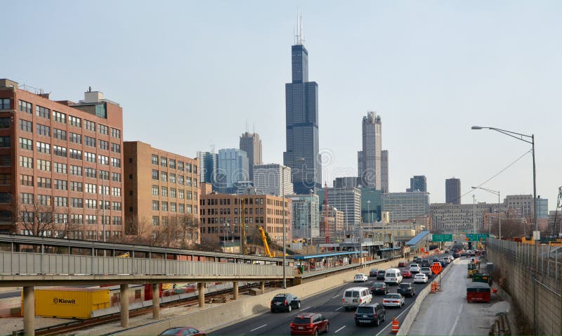 Congress Expressway editorial stock photo. Image of chicago - 48506873