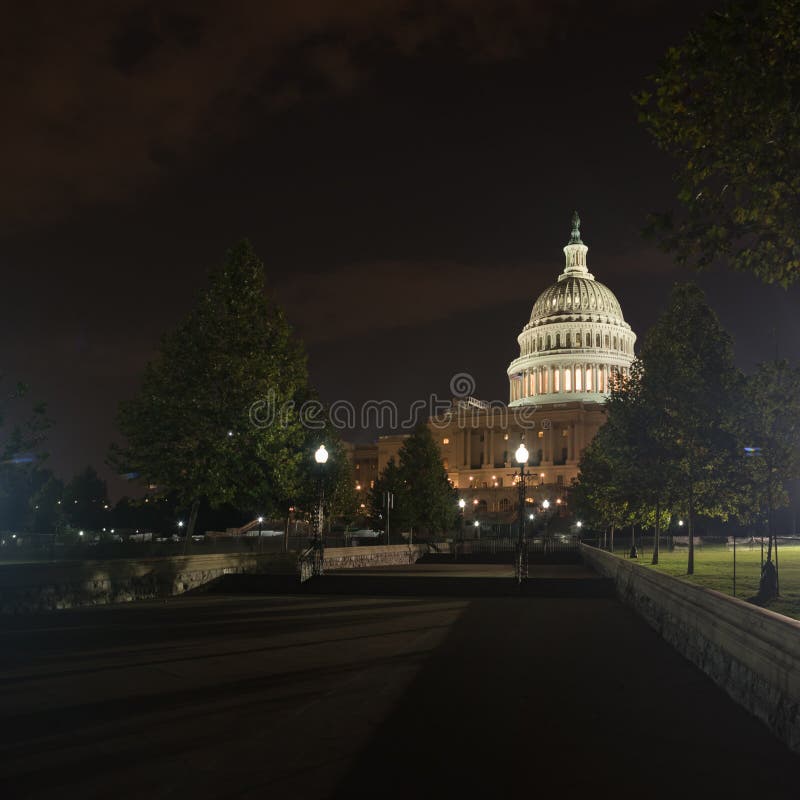 Congress at Night stock image. Image of history, columbia - 80174875