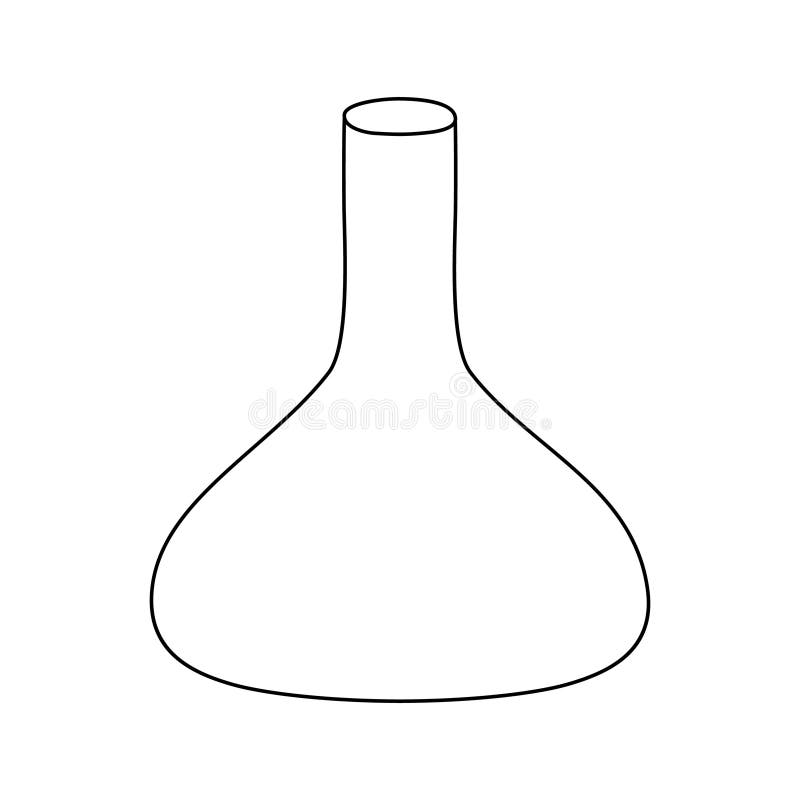Conical Chemical Flask, Doodle Style Flat Vector Outline for Coloring ... Conical Chemical Flask, Doodle Style Flat Vector Outline for Coloring ...