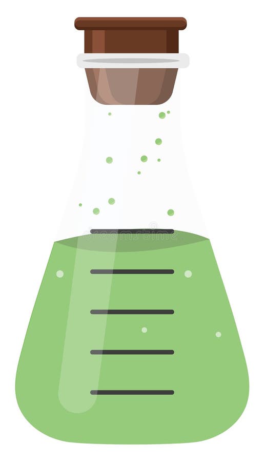 Conical flask bottle, icon stock vector. Illustration of glassware ...