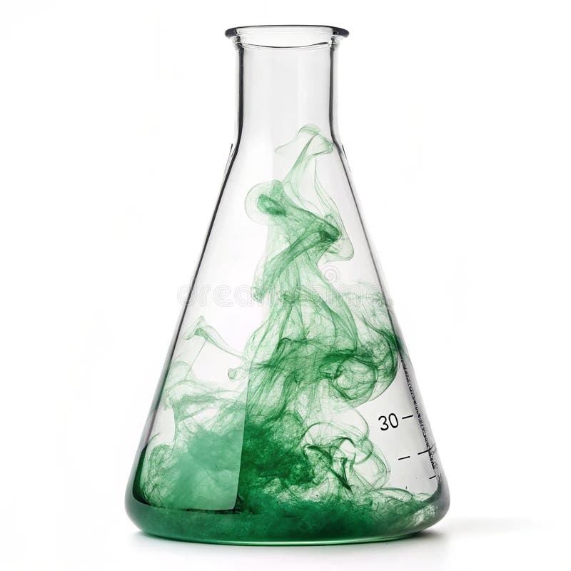 Conical Flask Filled with Green Smoke Stock Illustration - Illustration ...