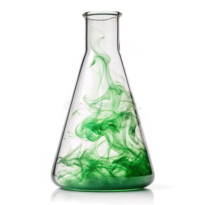 Conical Flask Filled with Green Smoke Stock Illustration - Illustration ...