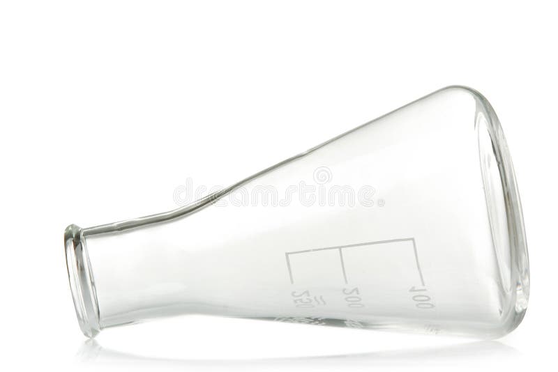 Two Conical Laboratory Flasks Stock Image - Image of shot, chemically ...