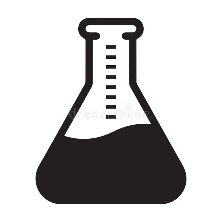 Conical flask icon stock illustration. Illustration of symbol - 268951608