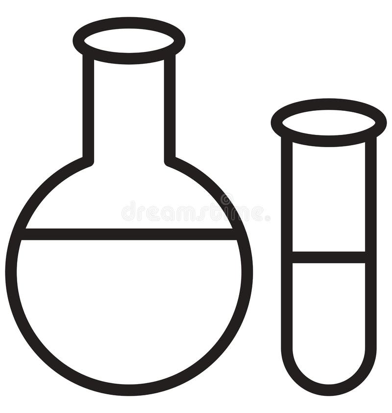 Conical Flask Outline Bold Vector Icon Which Can Be Easily Modified Or ...