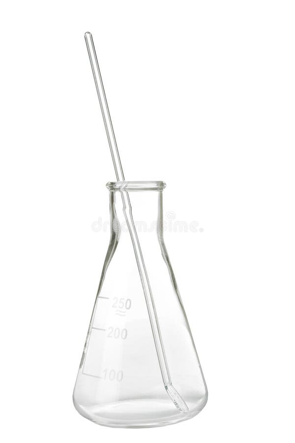 Two Conical Laboratory Flasks Stock Image - Image of shot, chemically ...