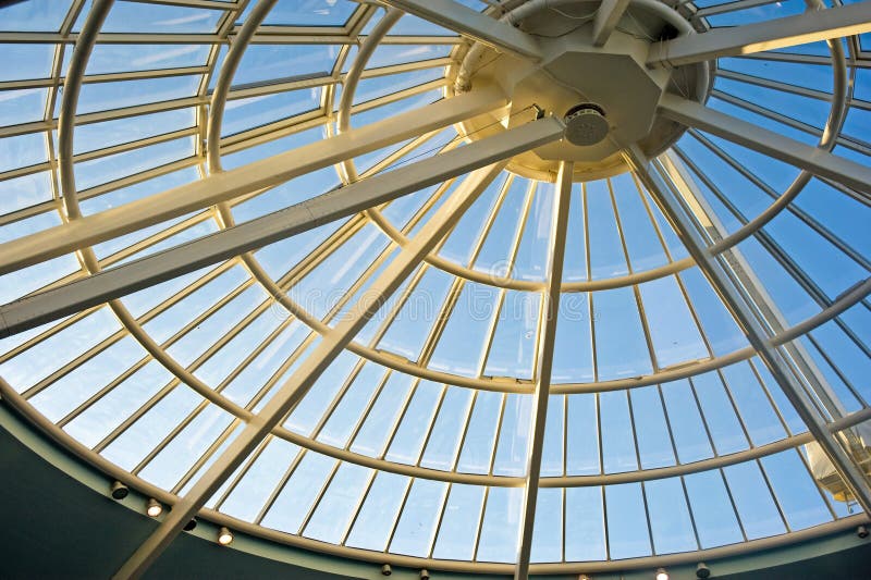 Conical, glass roof. stock photo. Image of shopping, blue - 23405600