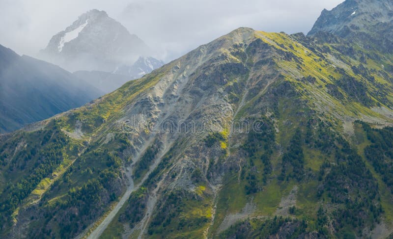 Conical Mountain in the Mist Stock Photo - Image of mountain, hill ...