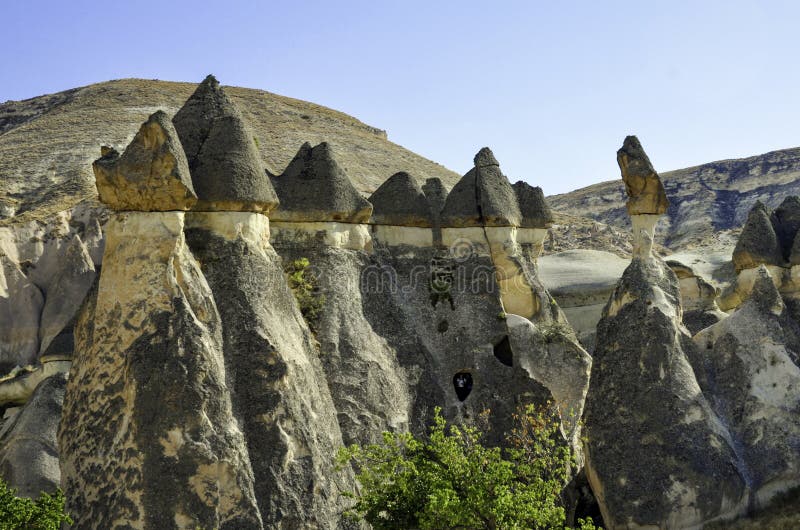 Dome Structures Formed from Volcanic Tuff in Cappadocia, Turkey Stock ...
