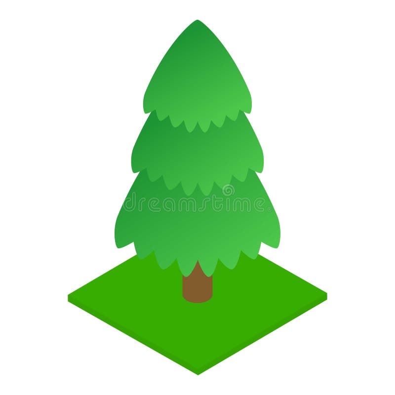 Conifer Tree Icon, Isometric Style Stock Vector - Illustration of icon ...
