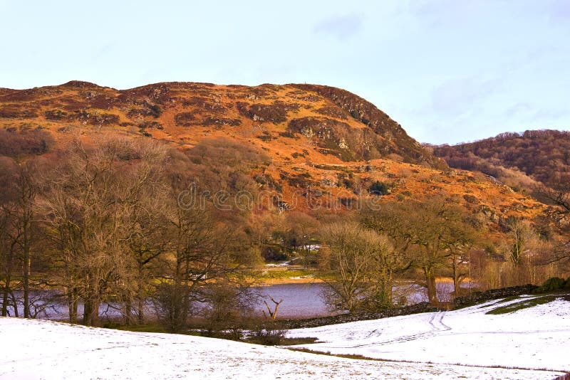 Coniston Hills stock image. Image of trees, snow, lake - 23843827