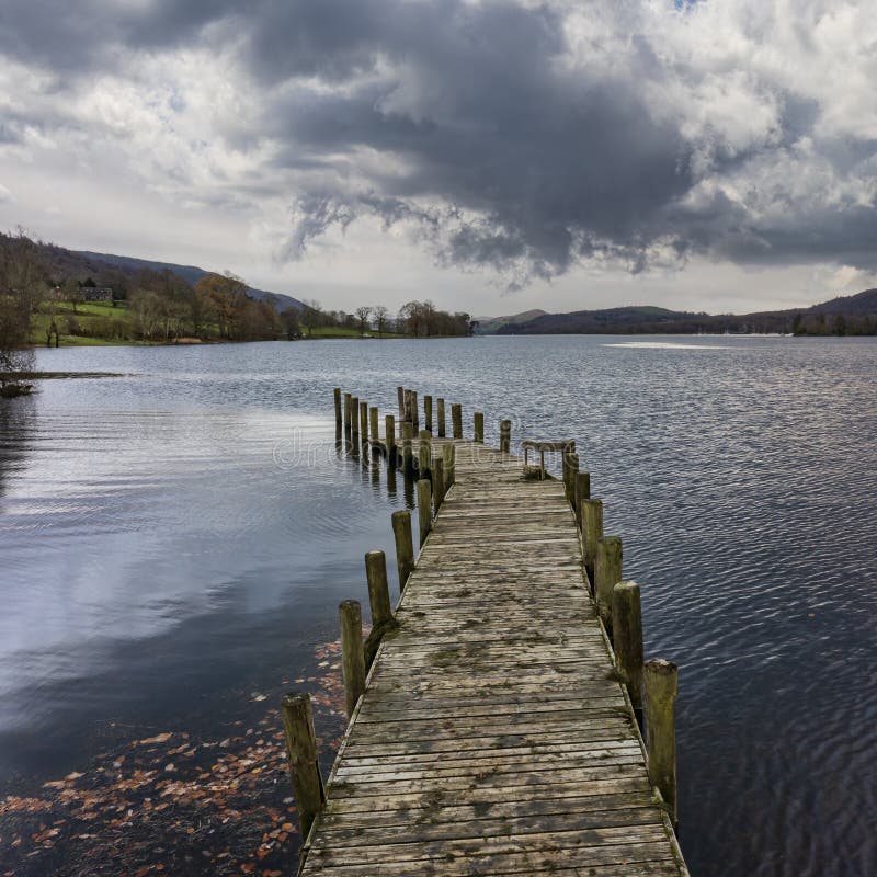 Coniston Jetty North End of Lake Stock Photo - Image of landscape ...