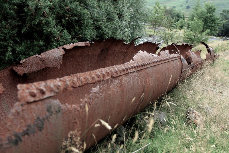 Coniston Quarry Rusty Pipe stock image. Image of walks - 39452063
