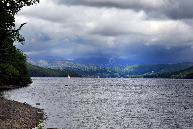 Coniston Water stock photo. Image of summer, beach, mere - 32915244