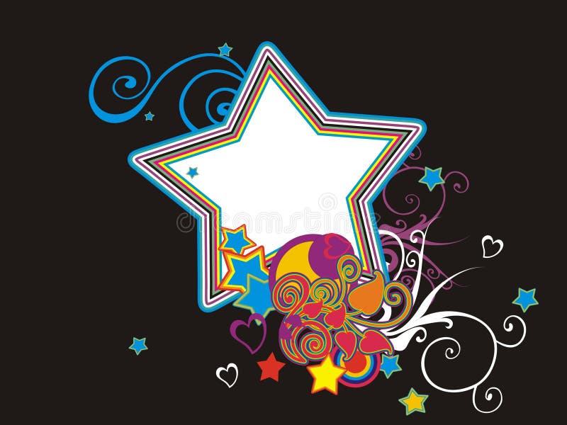 Conjunto Abstracto De La Estrella De La Pintura Ilustración del Vector ...