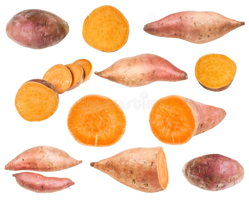 Conjunto Aislado De Batatas De Batatas Imagen de archivo - Imagen de ...