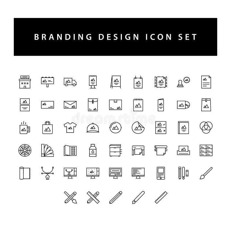 Conjunto De ícones De Marca E Design Com Design De Estilo De Destaque a ...