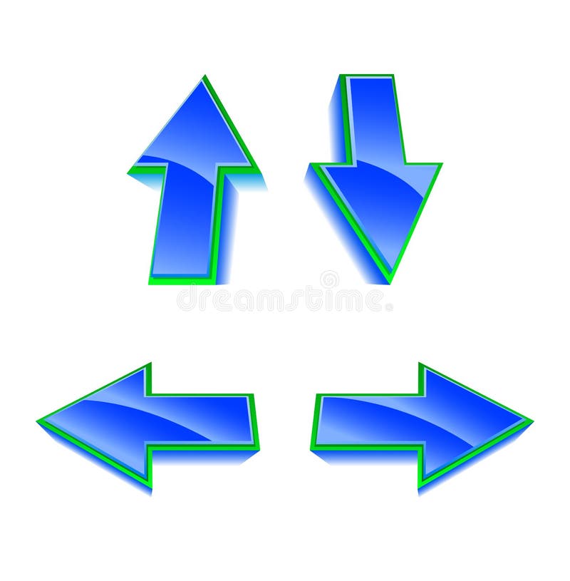 Sistema De 4 Flechas Brillantes Azules Del Vector Imagen. Imagen: 5808044