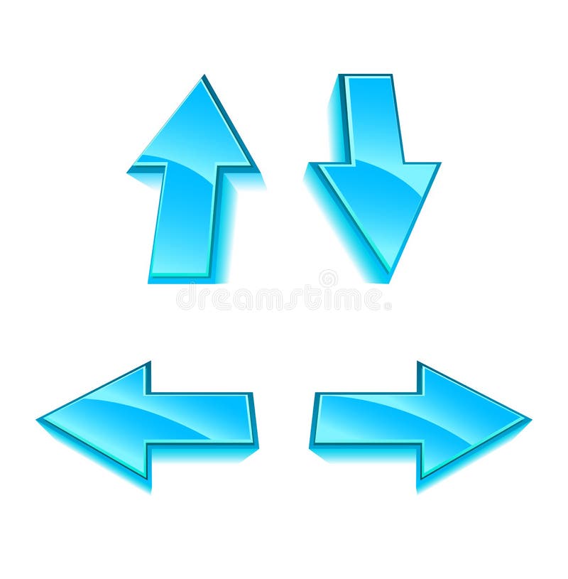 Conjunto De 4 Flechas Del Hielo Del Vector Ilustración del Vector ...