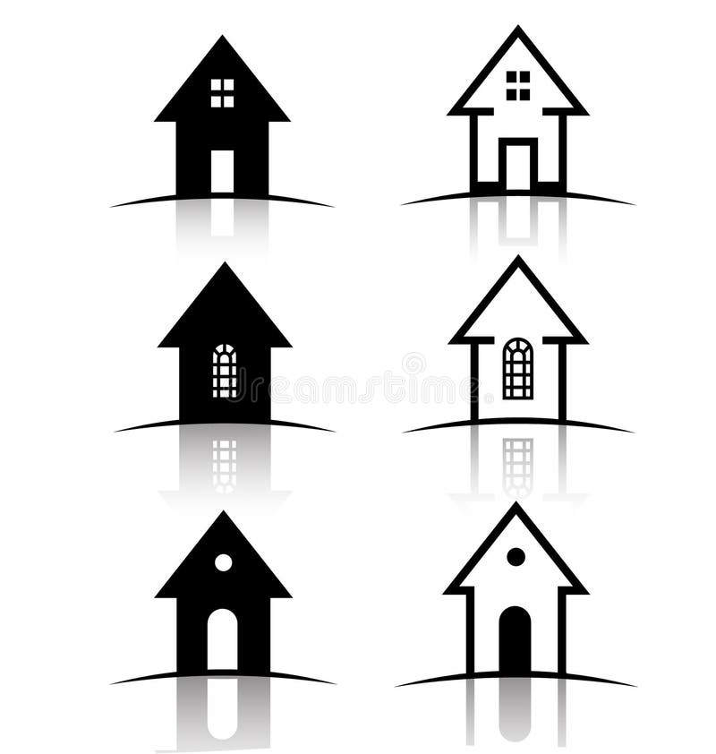 Conjunto De 6 Iconos De La Casa Stock de ilustración - Ilustración de ...