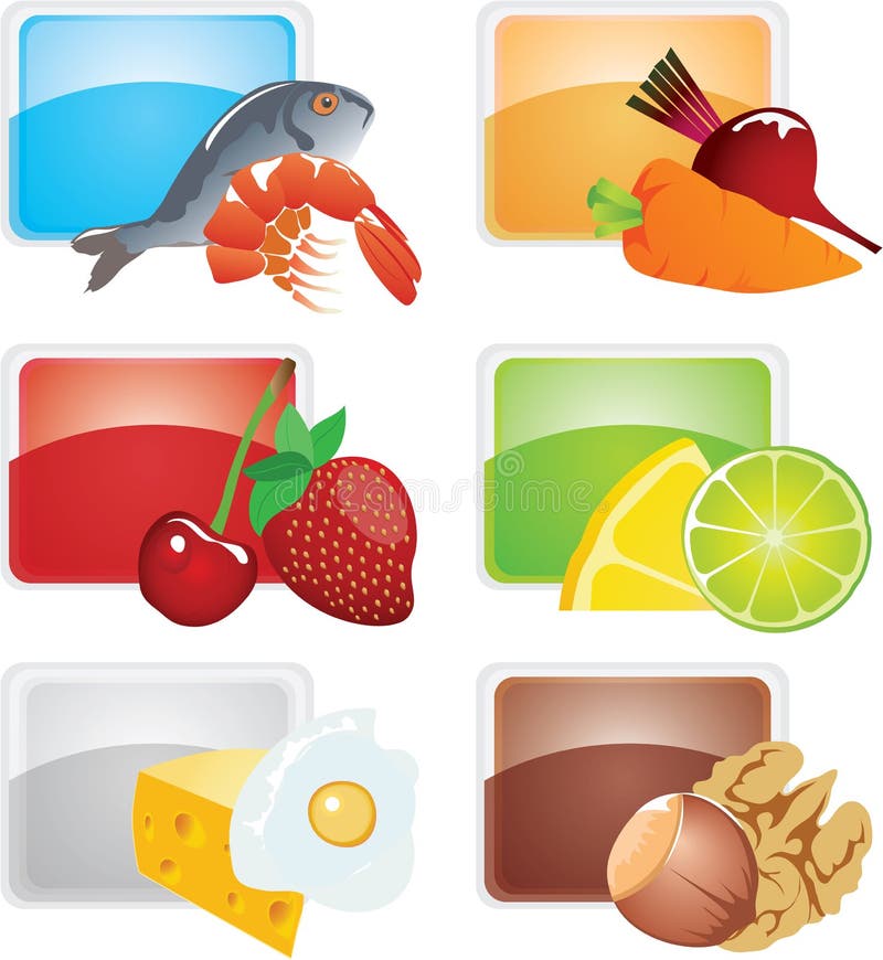 Conjunto De Alimento - Iconos Del Vector Ilustración del Vector ...