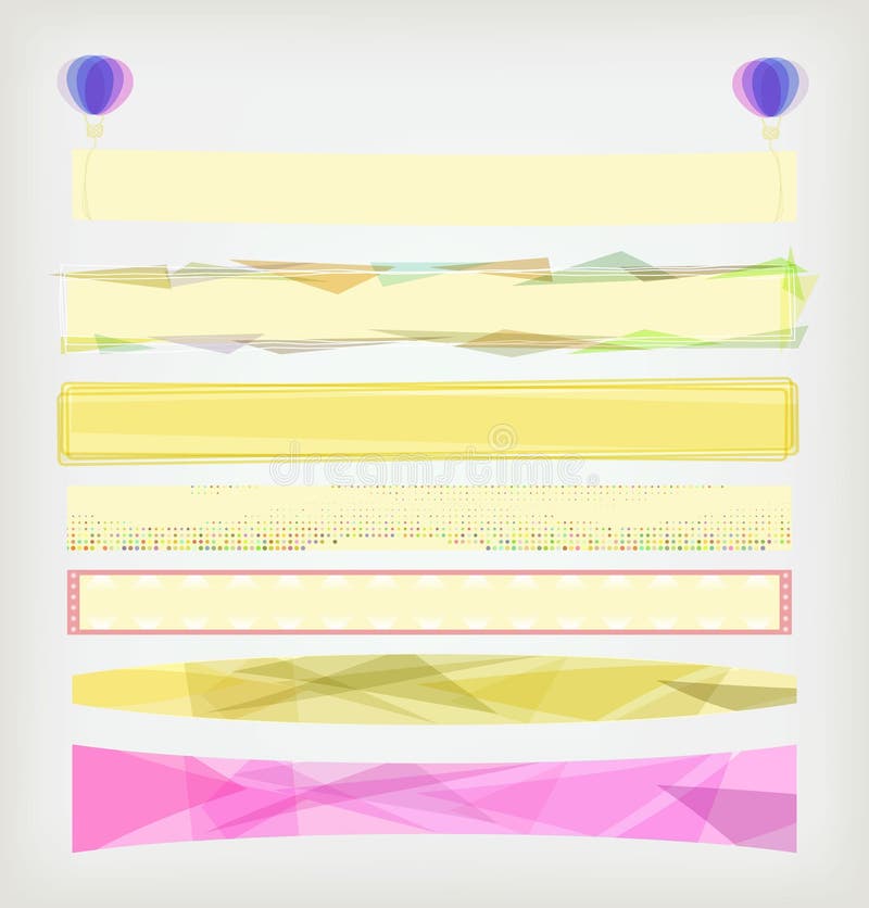 Conjunto De Banderas Creativas Ilustración del Vector - Ilustración de ...