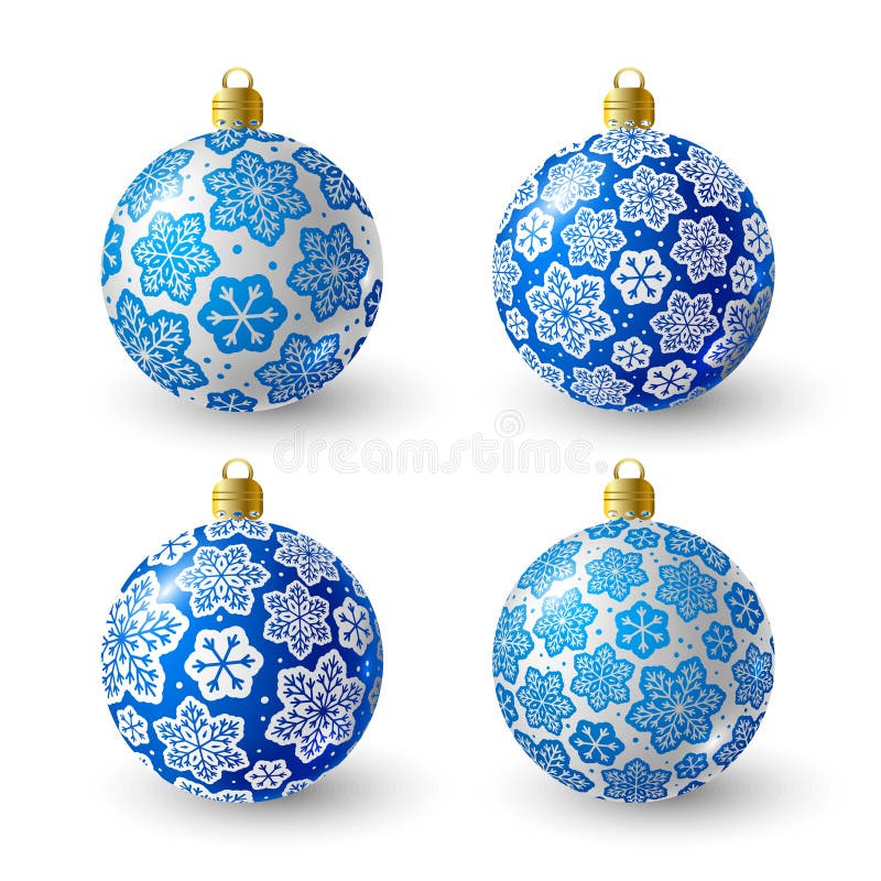 Conjunto De Bolas Azules De La Navidad Ilustración del Vector ...
