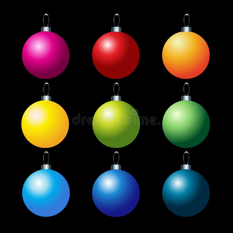 Conjunto De Bolas Coloridas De La Navidad Del Vector Ilustración del ...