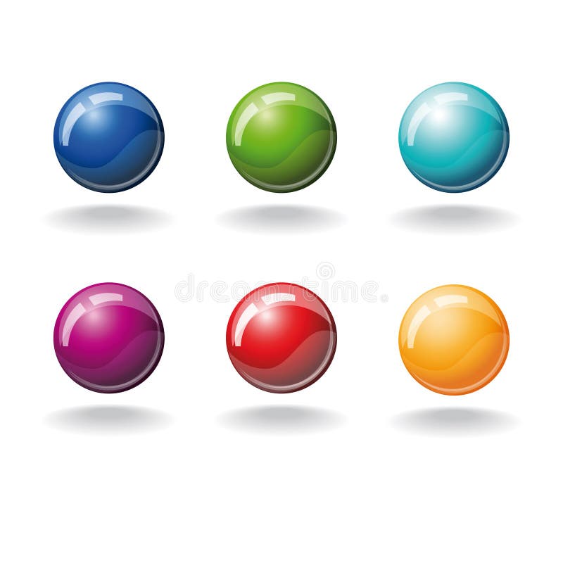 Conjunto De Bolas Del Color Ilustración del Vector - Ilustración de ...