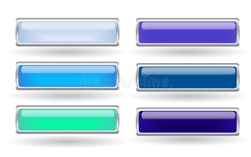 Sistema de botones azules ilustración del vector. Ilustración de icono ...